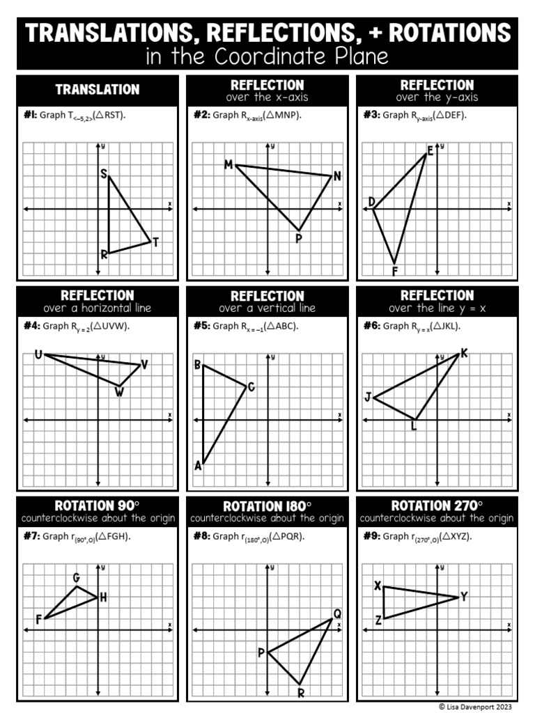 Translation Reflection and Rotations | PDF | Cartesian Coordinate ...