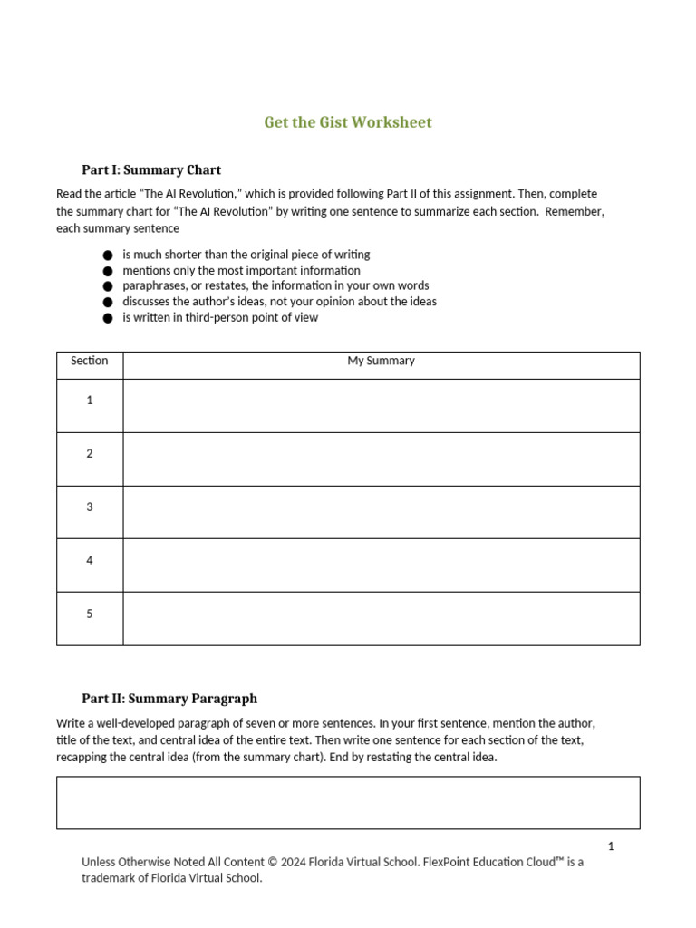 get_the_gist_worksheet | PDF | Artificial Intelligence | Intelligence ...