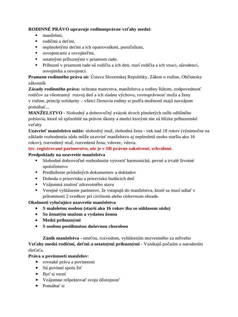 Rodinne Pravo | PDF