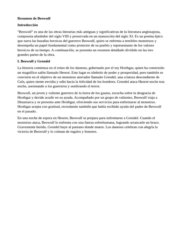 Beowulf 1 | PDF