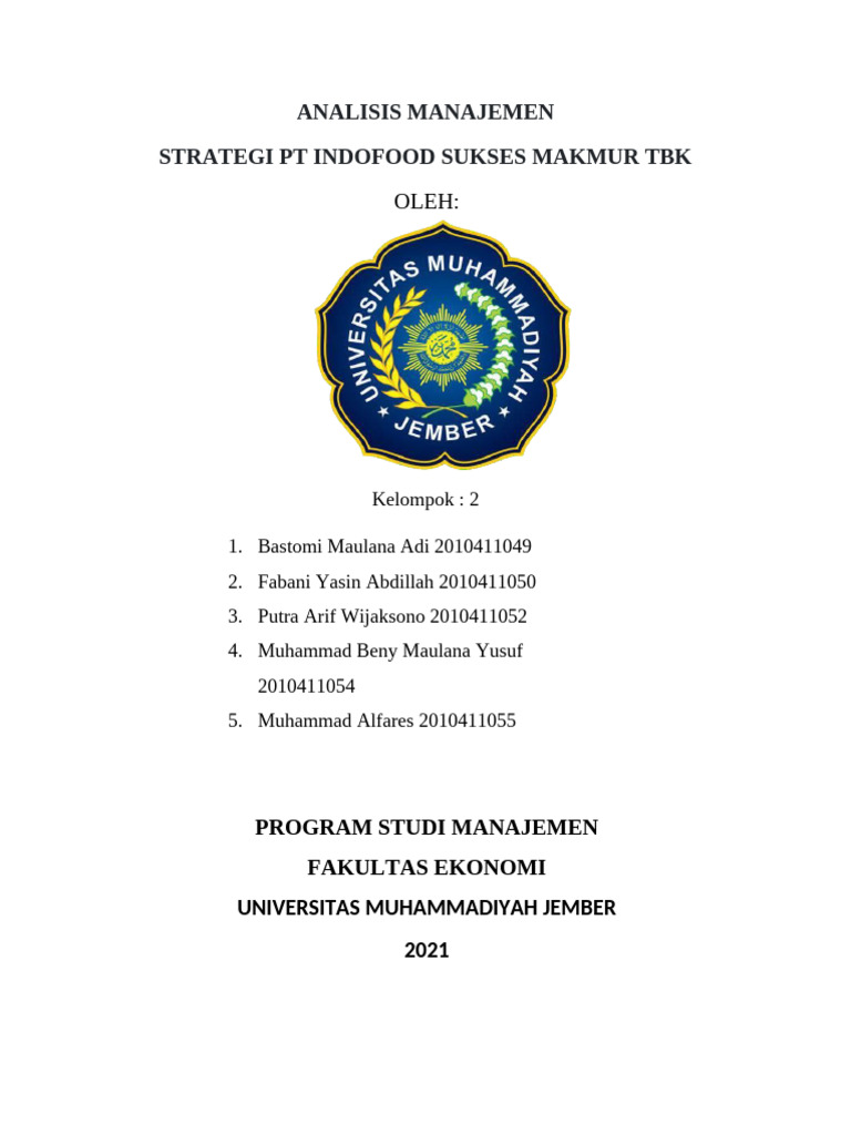 Kel 2 Analisis MNJ PT Indofood | PDF