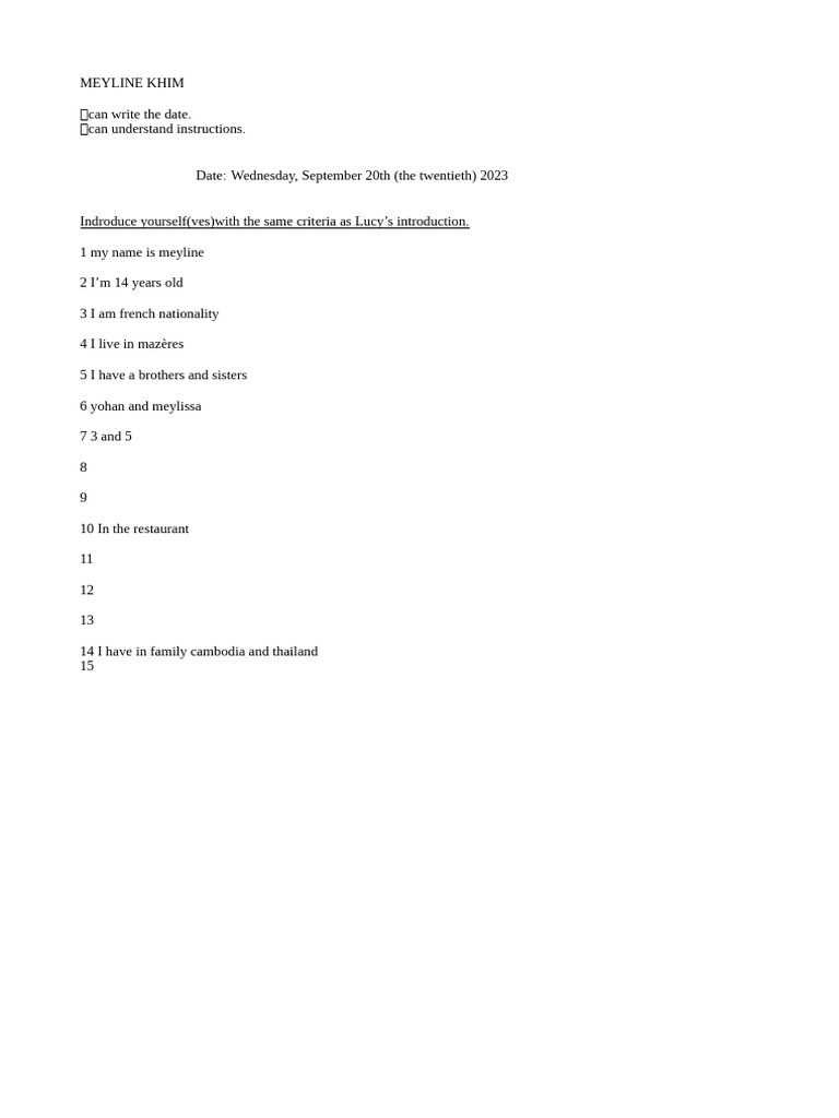 Im Introducing Myself To My Classmates Pdf 1618