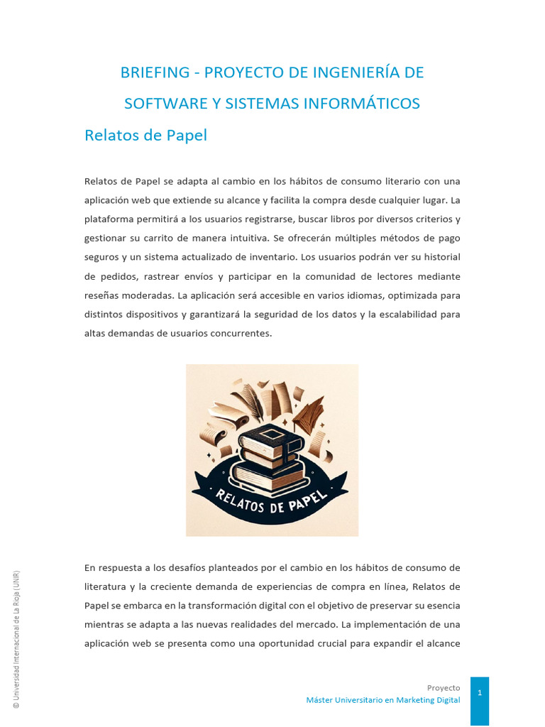 Software de Briefing para E-commerce Literario | PDF | Software de la ...