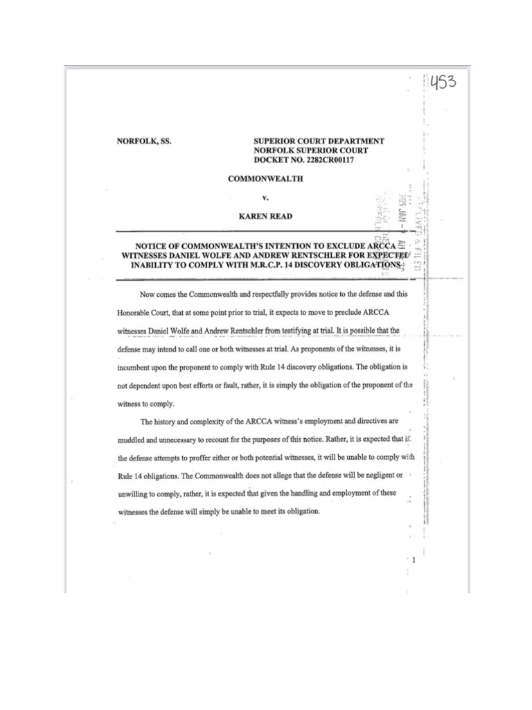 Motion to Exclude ARCCA Due to Inability to Comply With Discovery ...