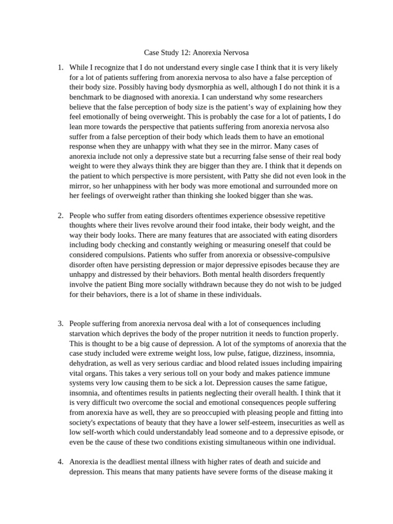 Understanding Anorexia Nervosa: A Case Study | PDF | Anorexia Nervosa ...