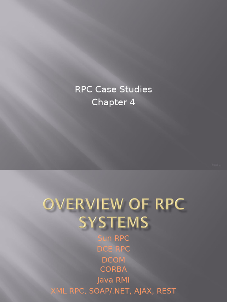 chap04-rpc-case_studies | PDF | Component Object Model | Common Object Request Broker Architecture