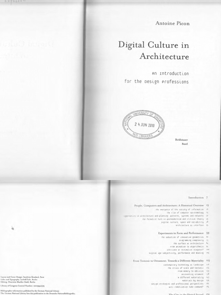 Antoine Picon Digital Culture in Architecture | PDF