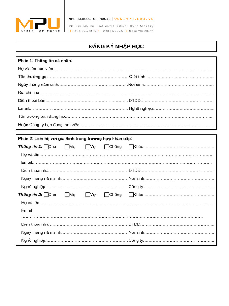 DonDangKyNhapHoc MPU | PDF
