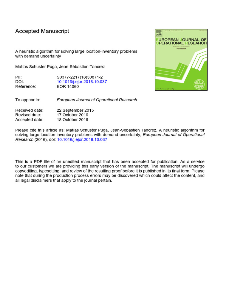1A - 6 - A Heuristic Algorithm For Solving Large Location Inventory Problems With Demand ...