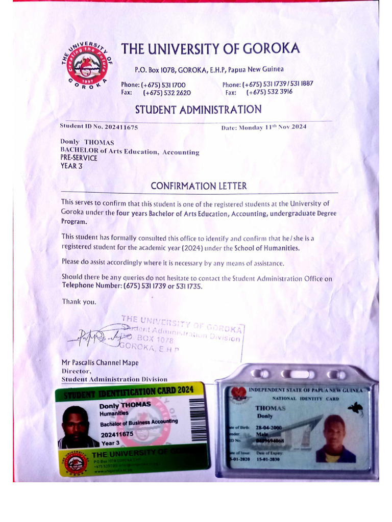 Uog Confirmation | PDF