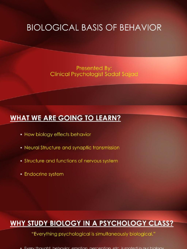 Biological basis of behavior | PDF