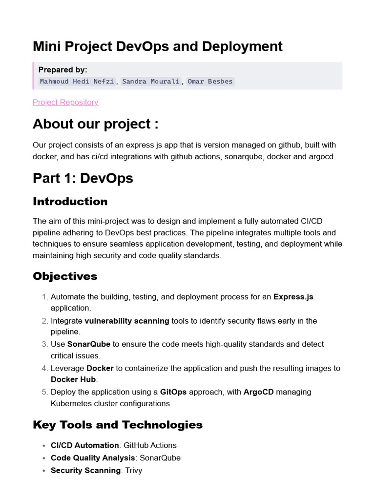 Mini Project DevOps and Deployment | PDF | Software | Computer Engineering