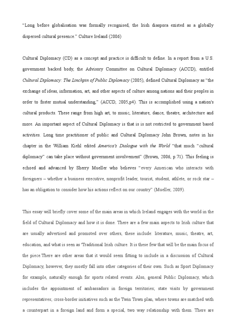 Irish Cultural Diplomacy Explained | PDF | Hard Power | Ireland