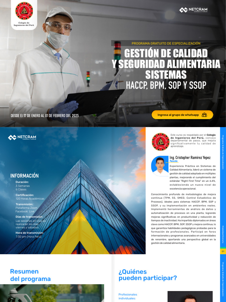 Gestión de Calidad y Seguridad Alimentaria Sistemas HACCP, BPM, SOP y SSOP | PDF | Análisis de ...