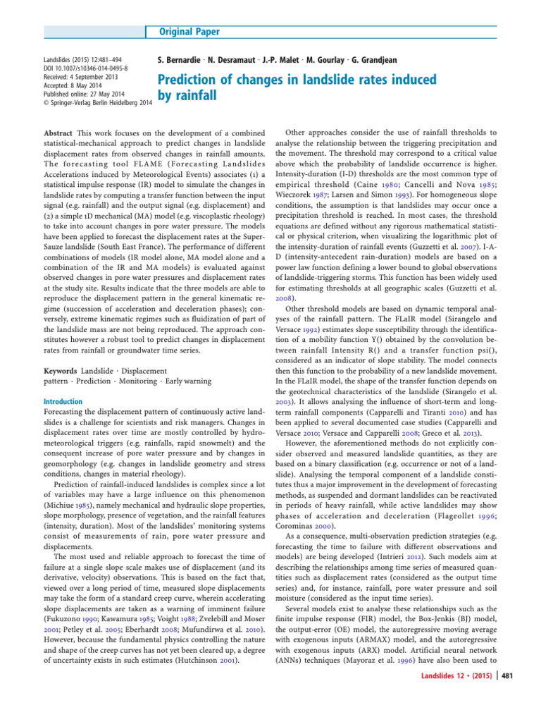 Rainfall Induced Landslides | PDF | Landslide | Time Series