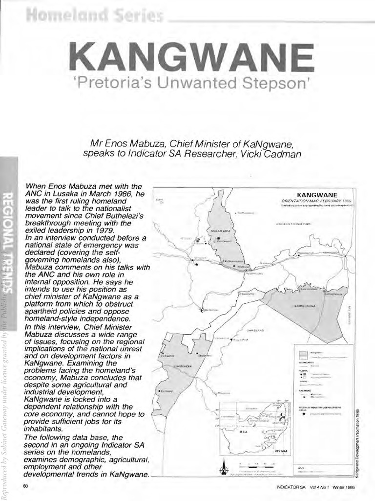 Enos Mabuza's Vision for KaNgwane | PDF | African National Congress ...