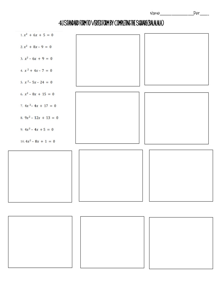 4.1 STD To Vertex Form With CTS No Key | PDF