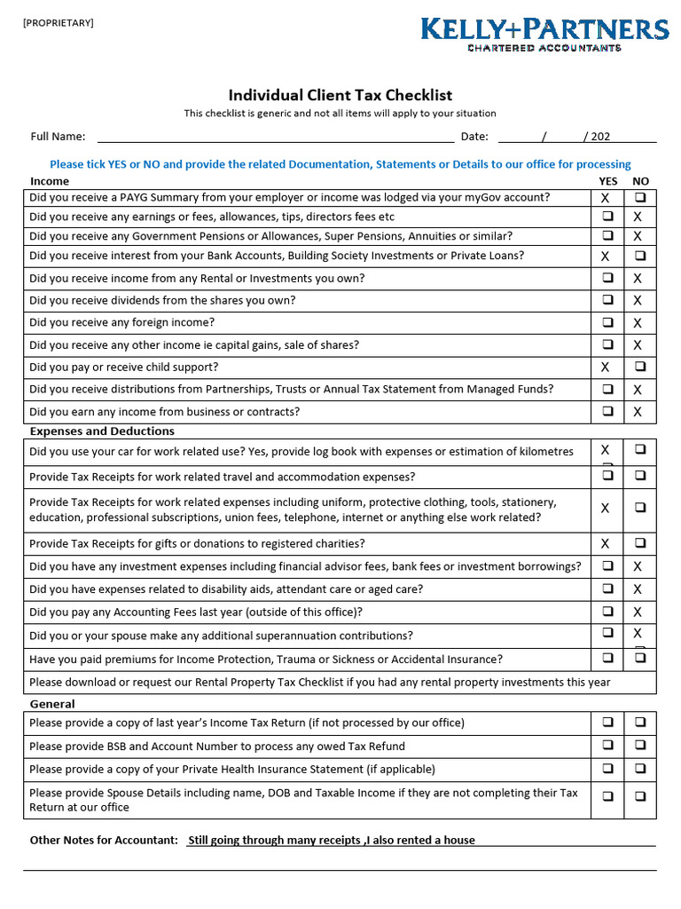 Tax Checklist - Individual | PDF | Expense | Taxation