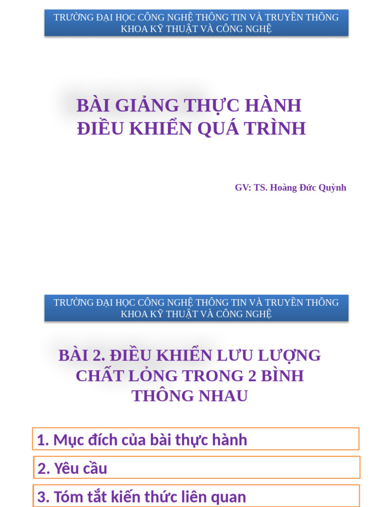 BG Thuc Hanh 2. Dieu Khien Luu Luong Chat Long Trong 2 Binh Thong Nhau ...