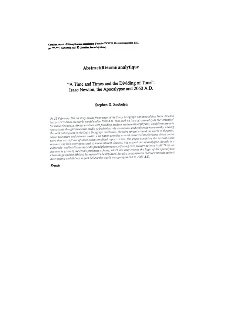 Newton The Apocalypse and 2060 Ad | PDF | Prophecy | Isaac Newton