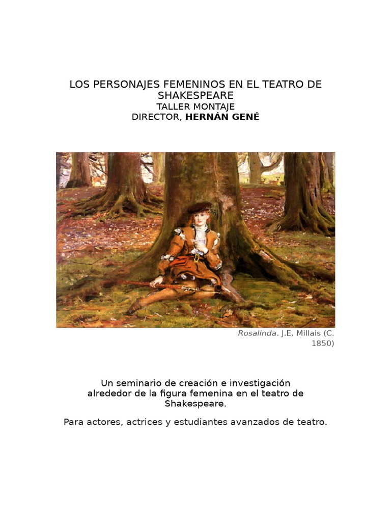 Dossier Los Personajes Femeninos en El Teatro de Shakespeare | PDF | William Shakespeare | Teatro