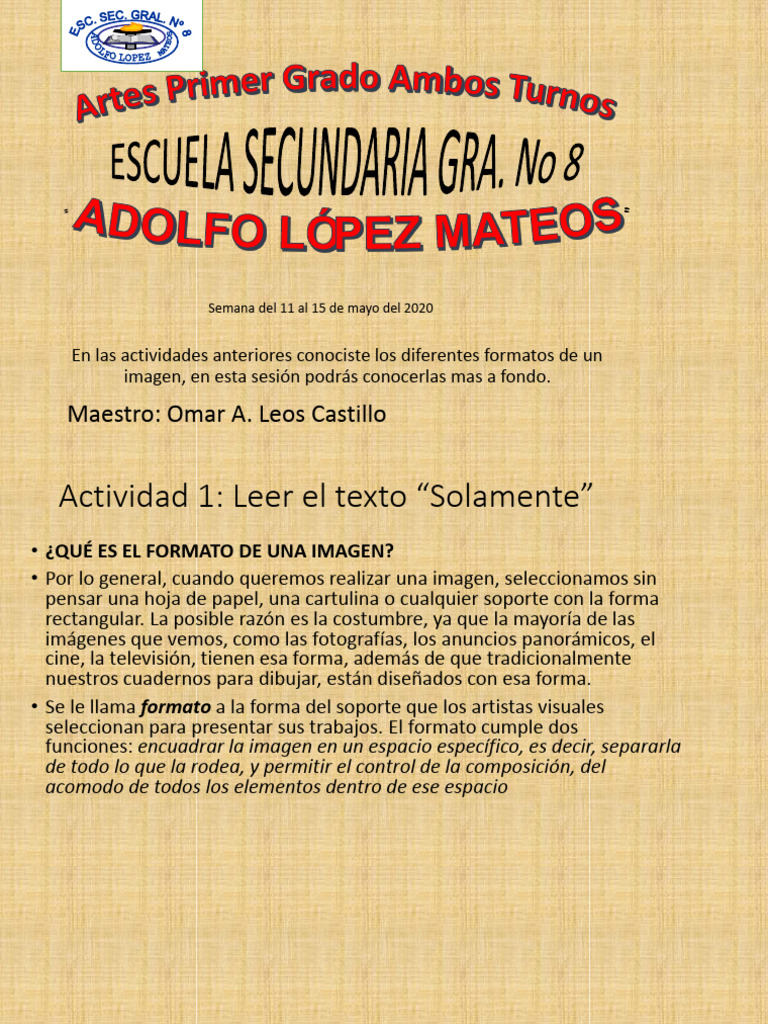 Artes Formato de Las Imagenes | PDF | Composición (artes visuales) | Imagen