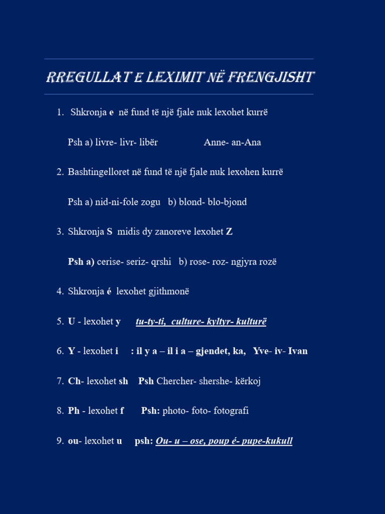 Rregullat e Leximit Në Frengjisht | PDF