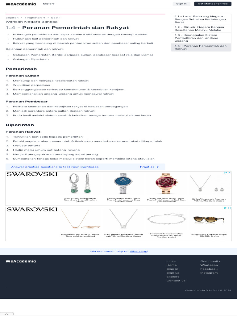 Nota & Latihan Sejarah KSSM Tingkatan 4 Bab 1.4 - WeAcademia (2024) 5 | PDF