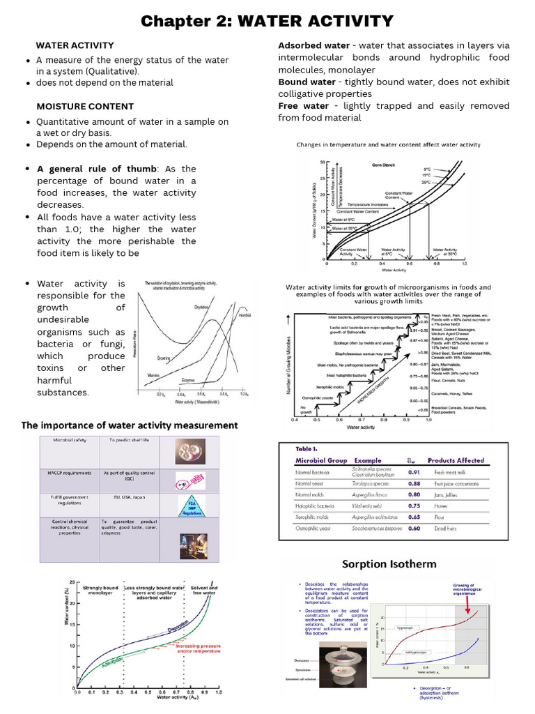 Chapter 2 WATER ACTIVITY PDF | PDF | Adsorption | Water