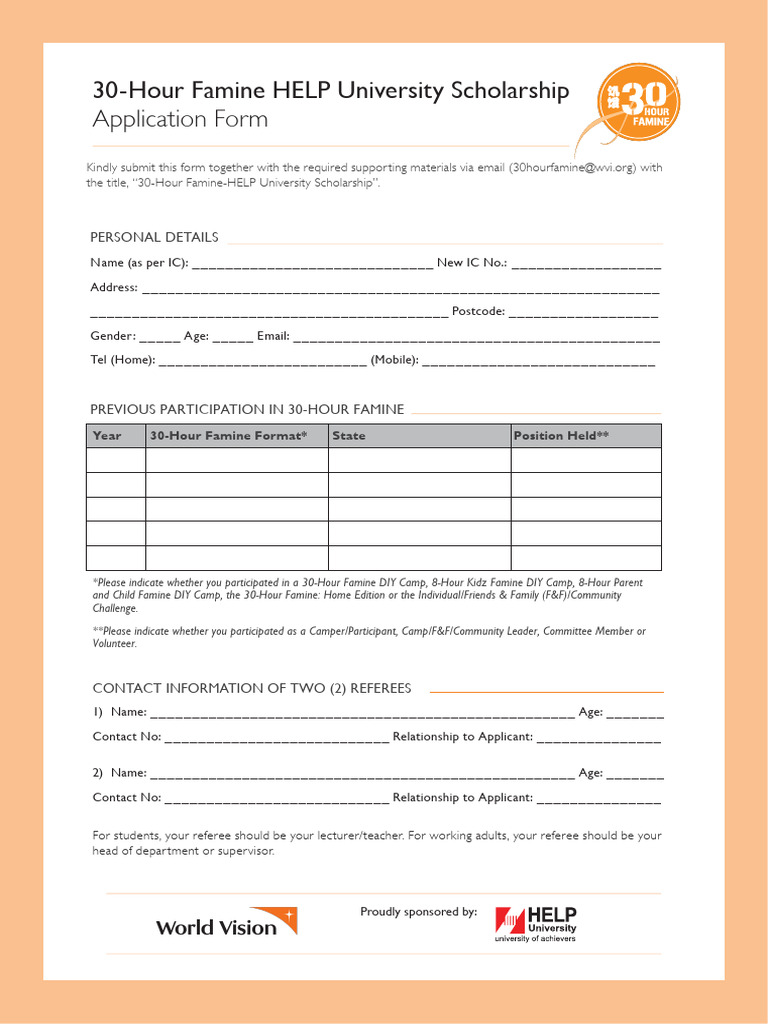 HELP-Application-Form | PDF | Bachelor's Degree | Business