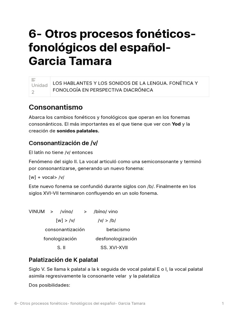 Procesos Fonéticos y Fonológicos en Español | PDF | Fonología | Fonética