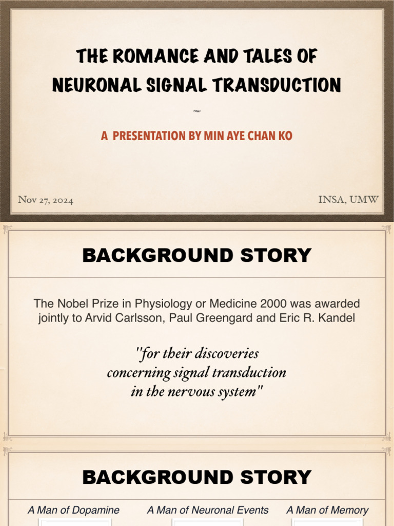 Romance and Tales of CNS Signal Transduction | PDF | Neuroscience