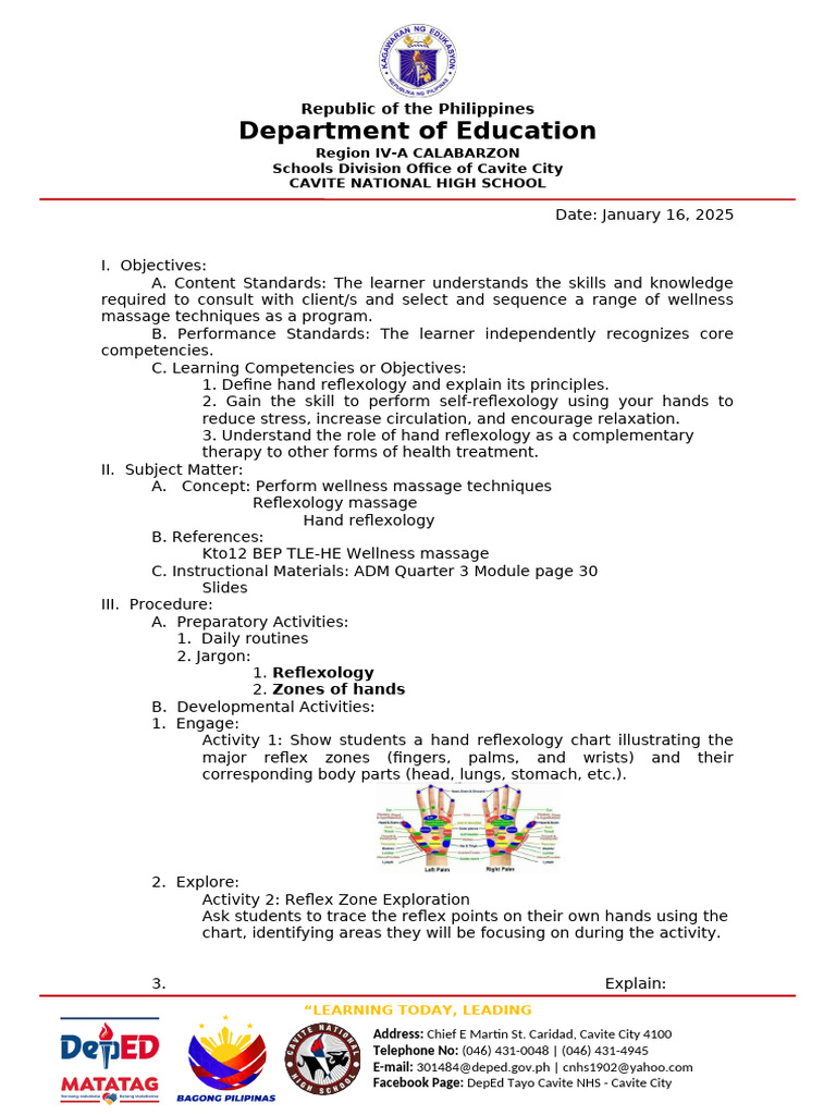 3nd - WM - Classroom Observation Hand Reflexology | PDF | Reflexology ...