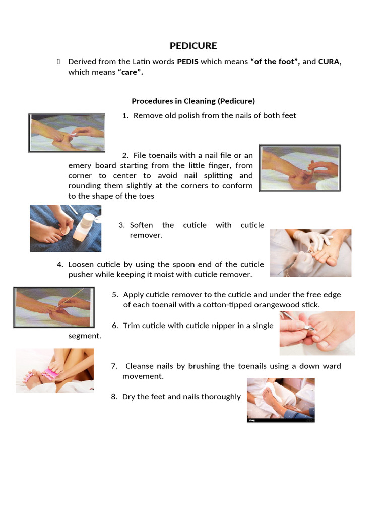 Pedicure Procedure and Care Steps | PDF