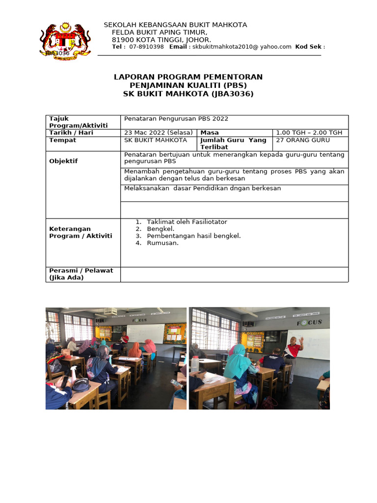 Laporan Program Pementoran | PDF