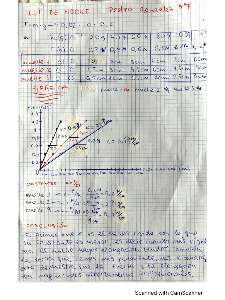 Proyecto ley de Hooke Pedro González pdf | PDF