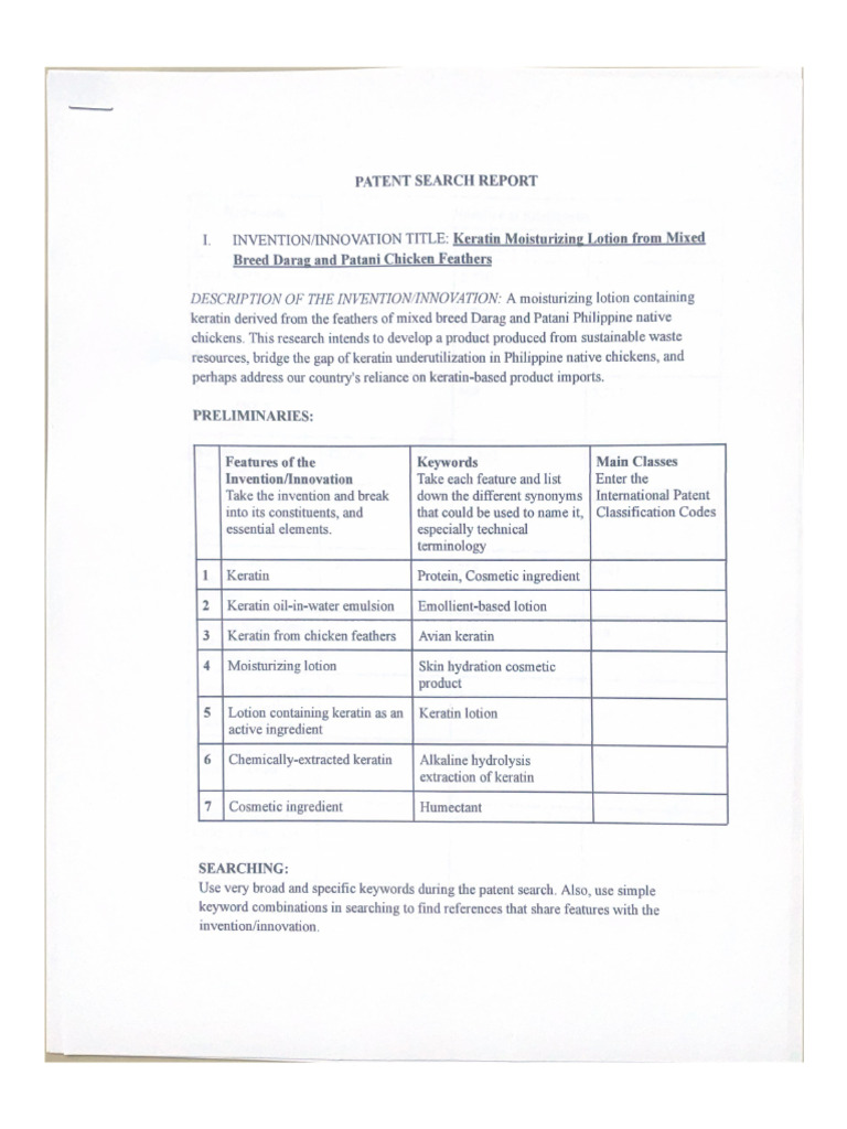Patent Search Report | PDF