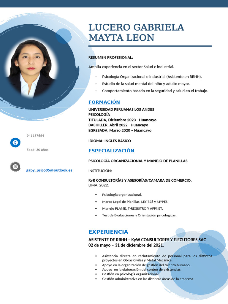 CURRICULUM - LUCERO M.L. | PDF | Sicología | Salud mental