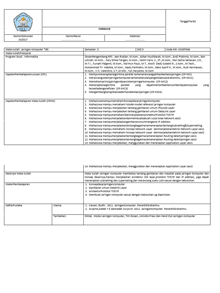 RPS Jaringan Komputer | PDF