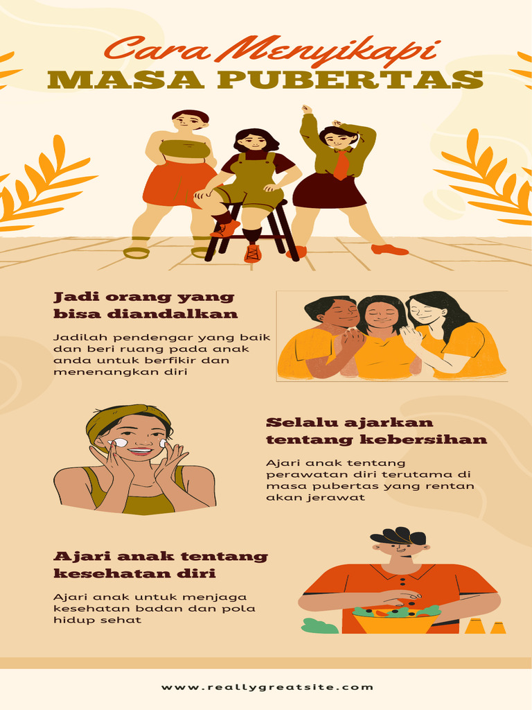 Infografis Masa Pubertas Kreatif Berwarna Krem | PDF