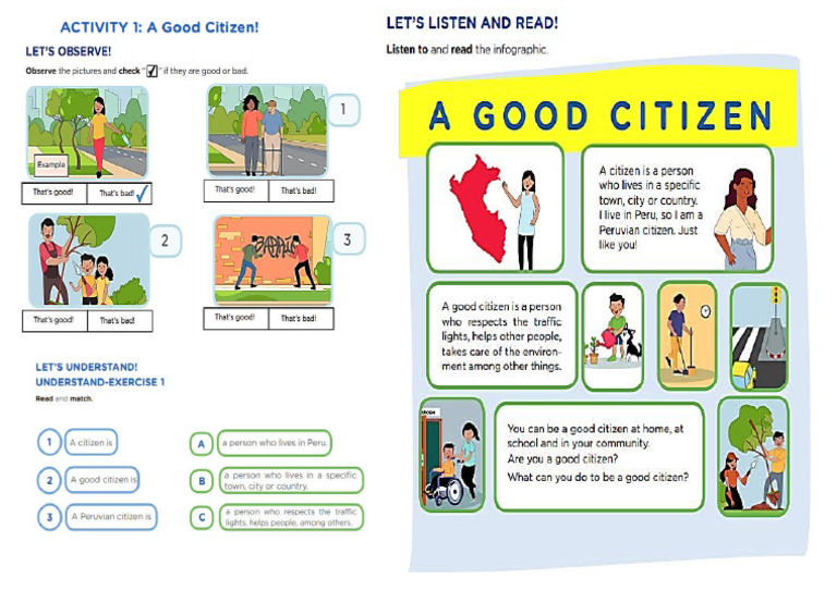 3er Año HOW TO BE A GOOD CITIZEN | PDF