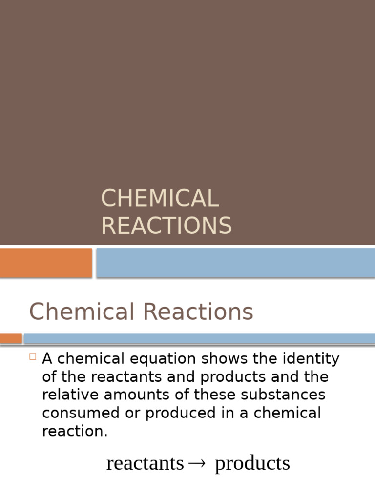 Chemical reactions | PDF | Chemical Reactions | Redox