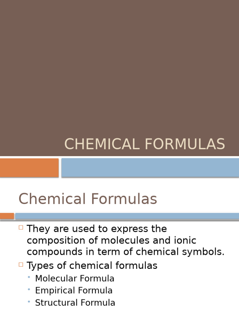 Chemical formulas | PDF | Ion | Ionic Bonding