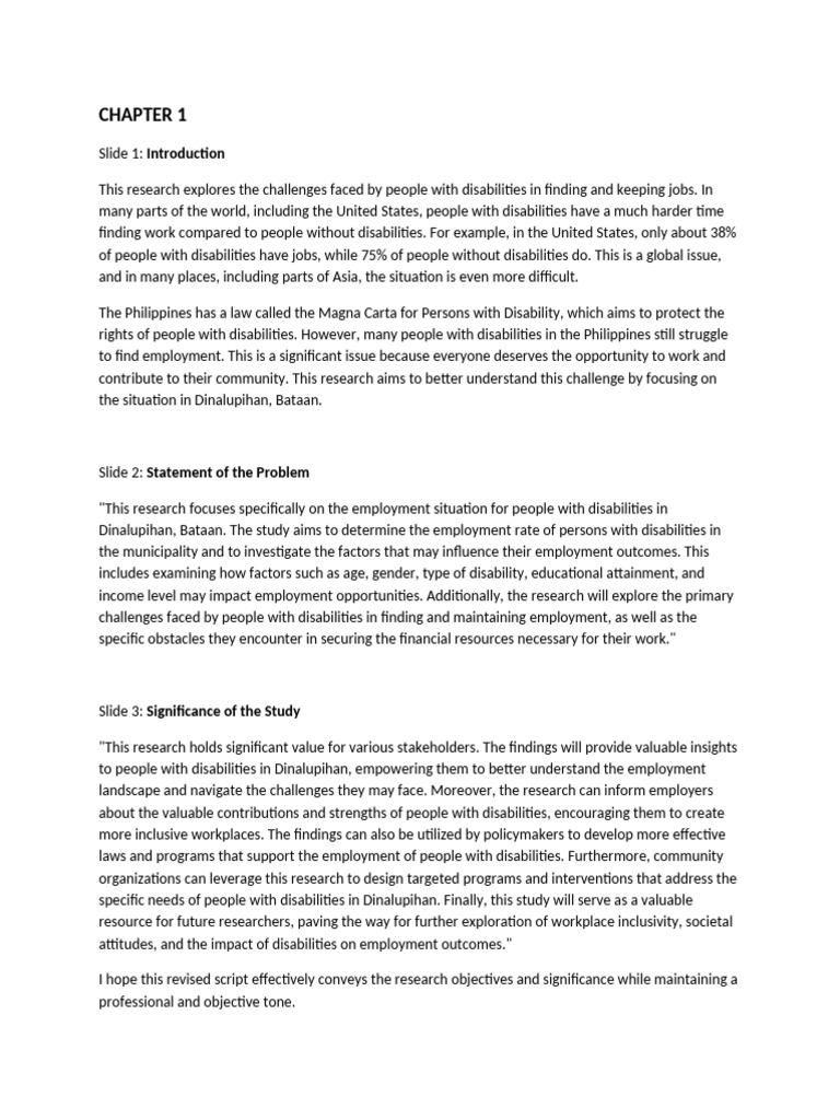 Script | PDF | Statistics | Disability
