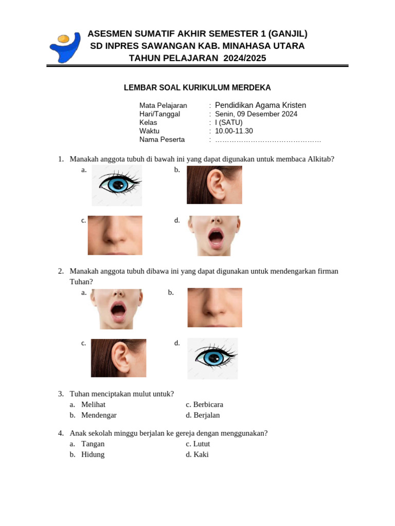 707256496-SOAL-ASA-PAK-KELAS-1-SD | PDF