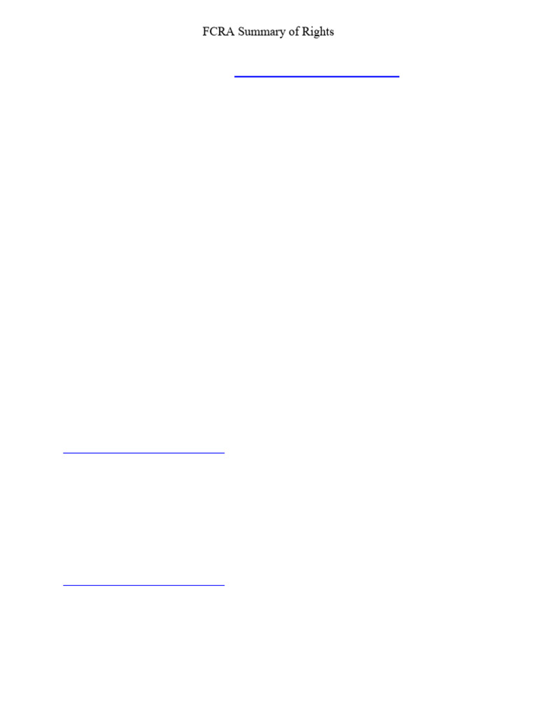 Summary of Your Rights Under The FCRA-Background Check | PDF | Credit ...