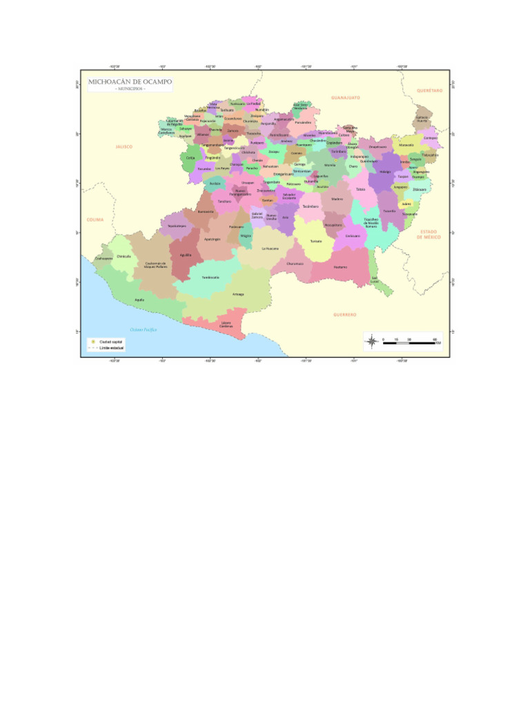Mapa Michoacan Con Nombres | PDF