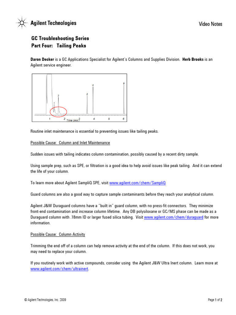 7-Tailing Peaks (Video Notes) | PDF | Solvent | Chromatography