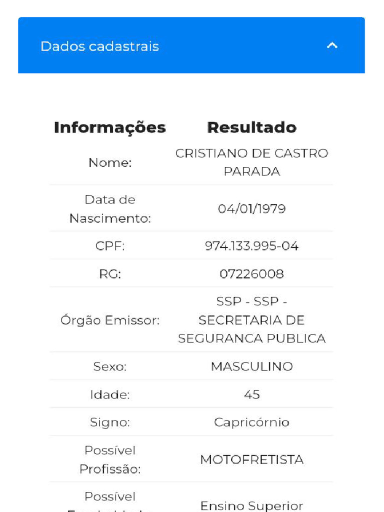 Ficha Cristiano Parada PDF | PDF