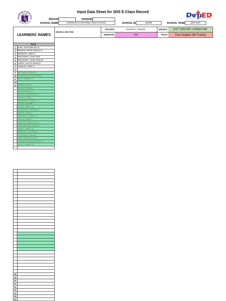 MARSHLAND ECLASS RECORD | PDF
